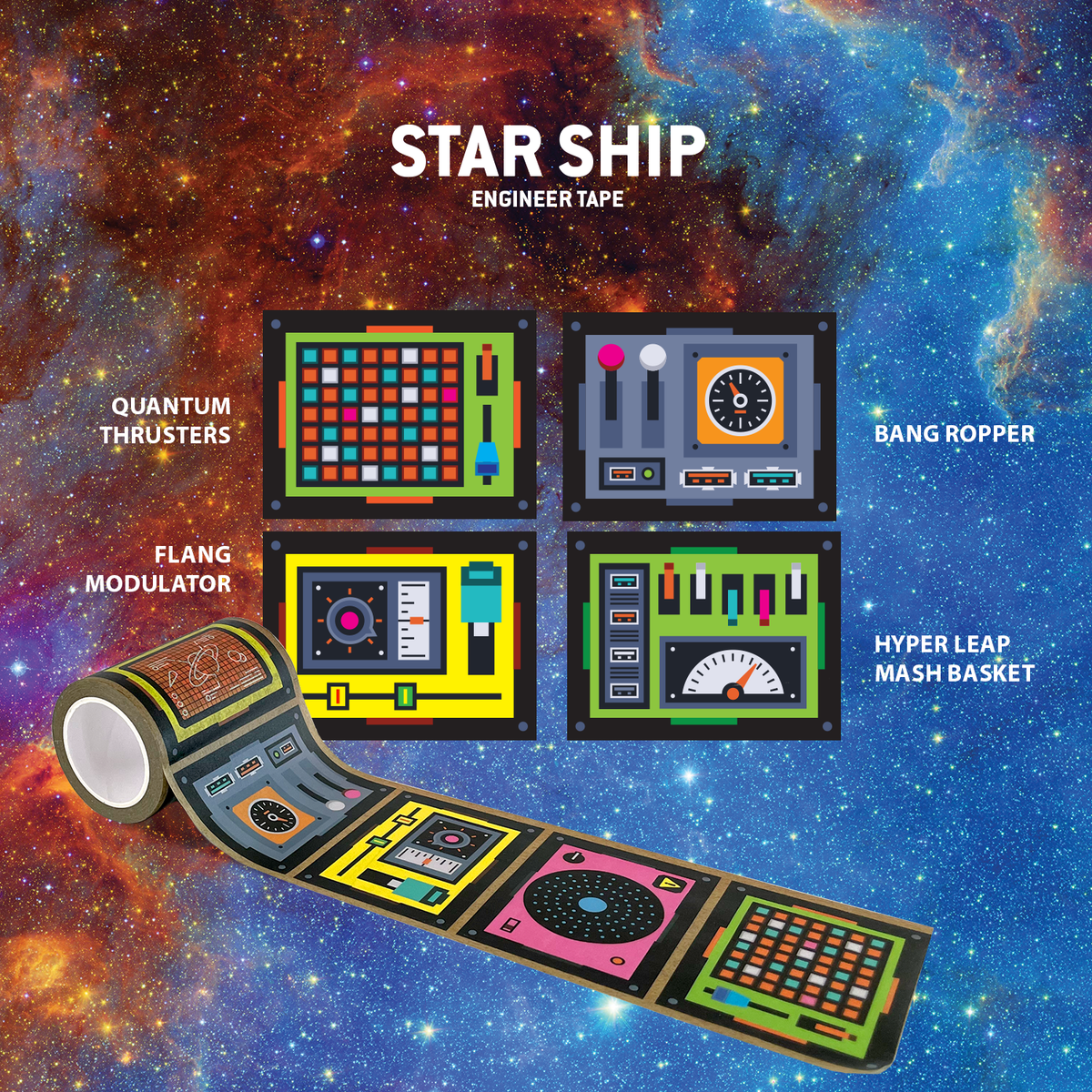 Star Ship Engineer Tape | Pretend Play Spaceship Washi Tape – Brooklyn ...
